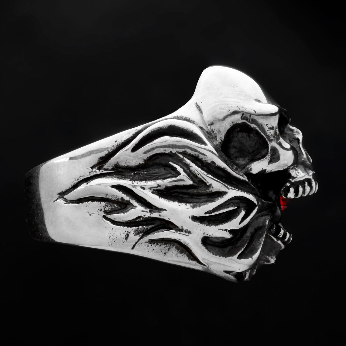 Hell Fire Skull Ring – Big Joes Biker Rings